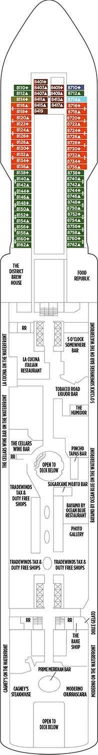 Norwegian Escape Deck plan & cabin plan