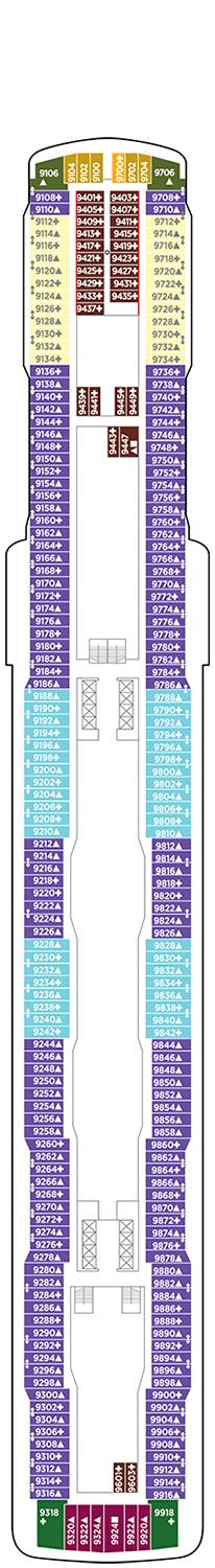 Norwegian Escape Deck plan & cabin plan