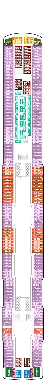 Norwegian Escape Deck plan & cabin plan