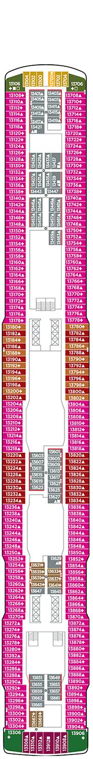 Norwegian Escape Deck plan & cabin plan