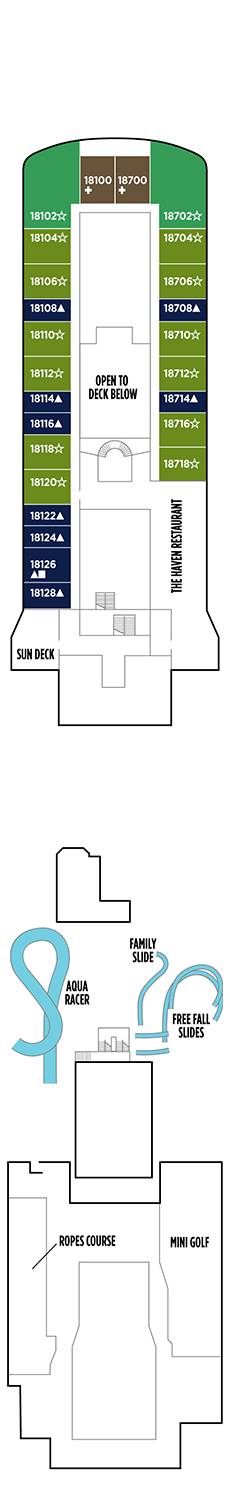 Norwegian Escape Deck plan & cabin plan