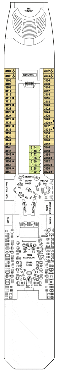 Celebrity Reflection Deck plan & cabin plan