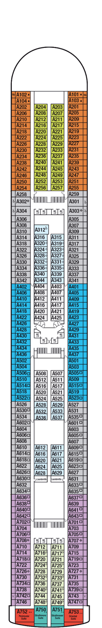Azura Deck plan & cabin plan