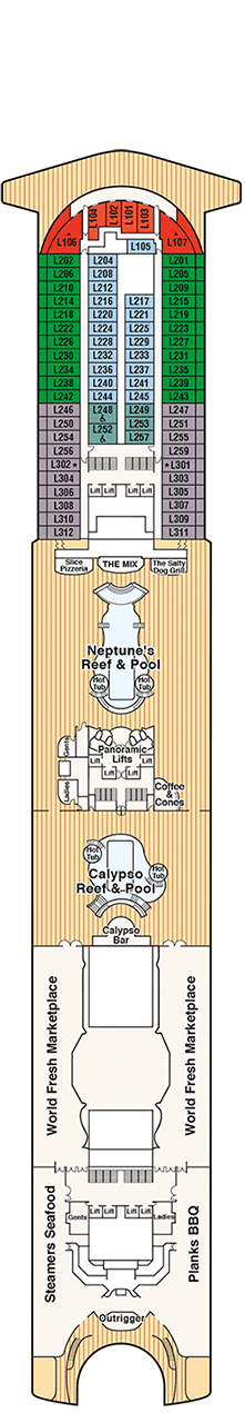 Caribbean Princess Deck plan & cabin plan