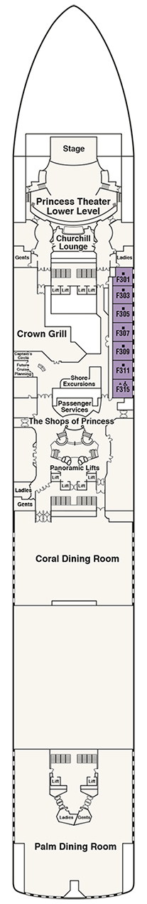 Caribbean Princess Deck plan & cabin plan