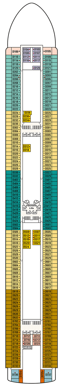 Caribbean Princess Deck plan & cabin plan