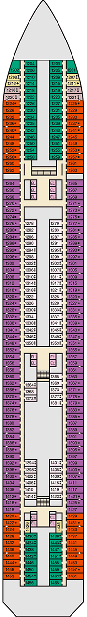 Carnival Freedom Deck plan & cabin plan