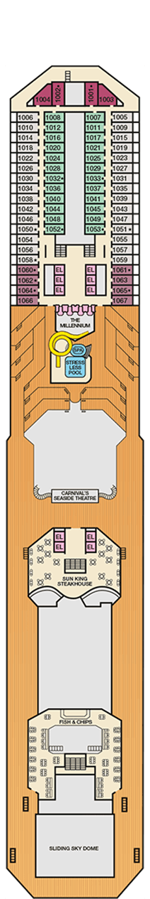 Carnival Freedom Deck plan & cabin plan