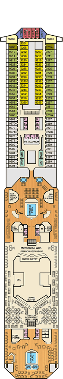Carnival Freedom Deck plan & cabin plan