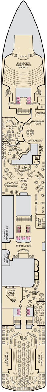 Carnival Spirit Deck plan & cabin plan