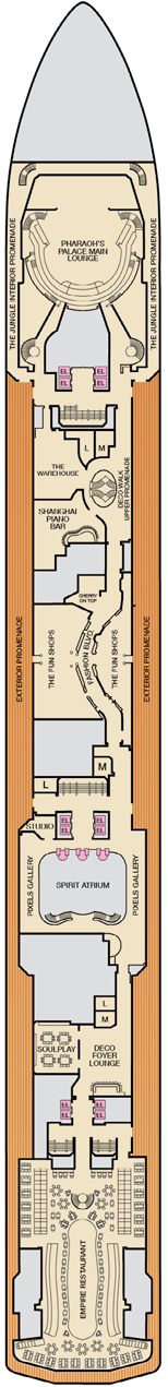 Carnival Spirit Deck plan & cabin plan