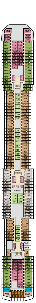 Carnival Spirit Deck plan & cabin plan