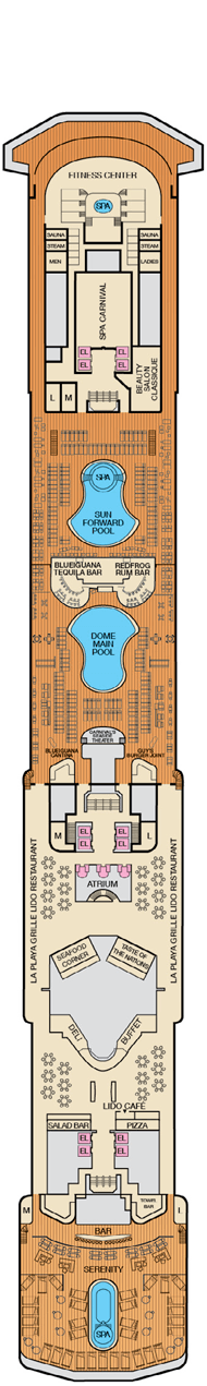 Carnival Spirit Deck plan & cabin plan