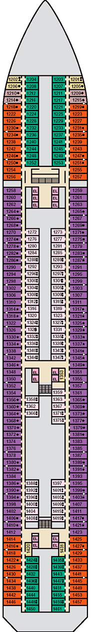 Carnival Splendor Deck plan & cabin plan