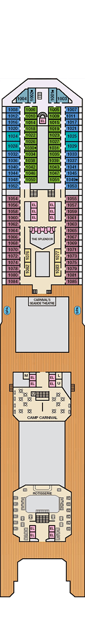 Carnival Splendor Deck plan & cabin plan