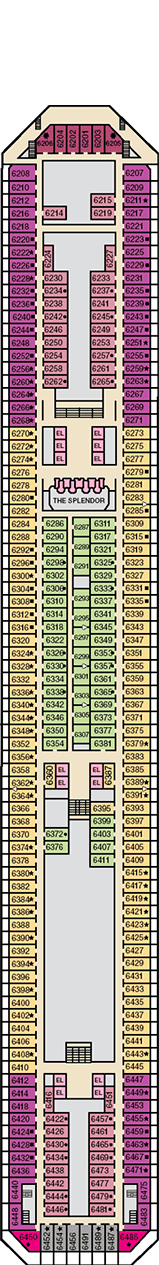 Carnival Splendor Deck plan & cabin plan