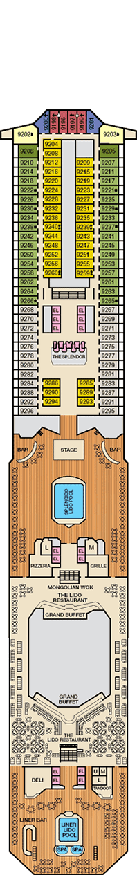 Carnival Splendor Deck plan & cabin plan