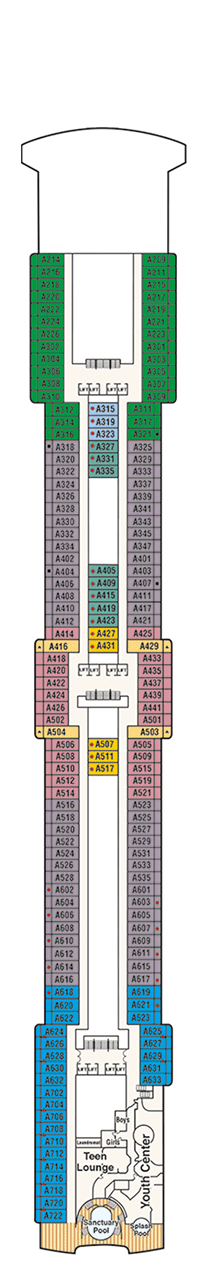 Coral Princess Deck plan & cabin plan