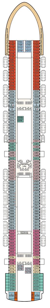 Crown Princess Deck plan & cabin plan