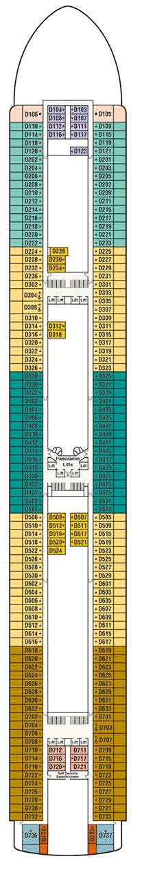 Crown Princess Deck plan & cabin plan