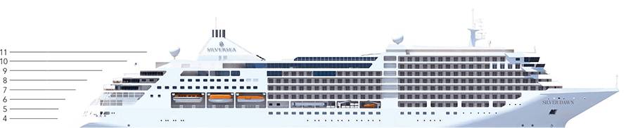 Silver Dawn Deck plan & cabin plan