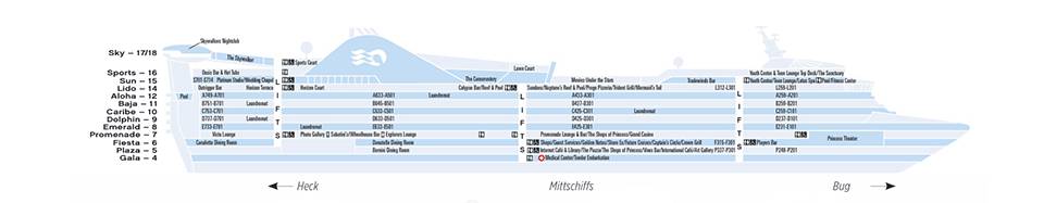 Grand Princess Deck plan & cabin plan