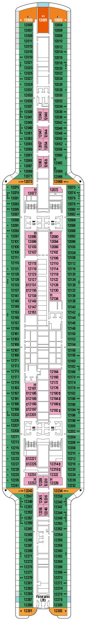 MSC Seashore Deck plan & cabin plan