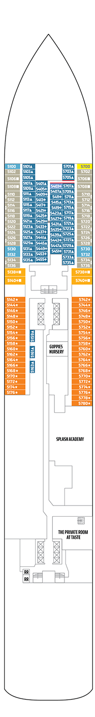 Norwegian Escape Deck plan & cabin plan