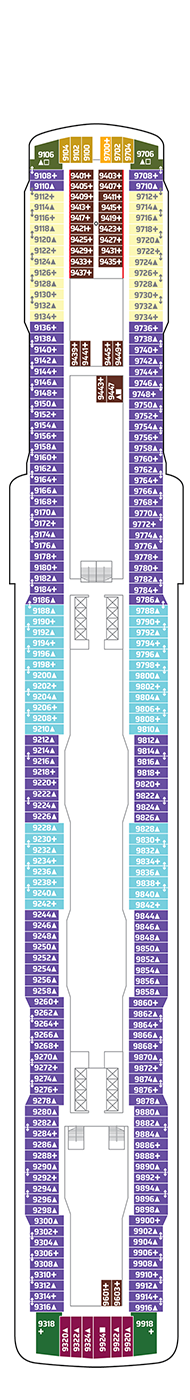 Norwegian Escape Deck plan & cabin plan