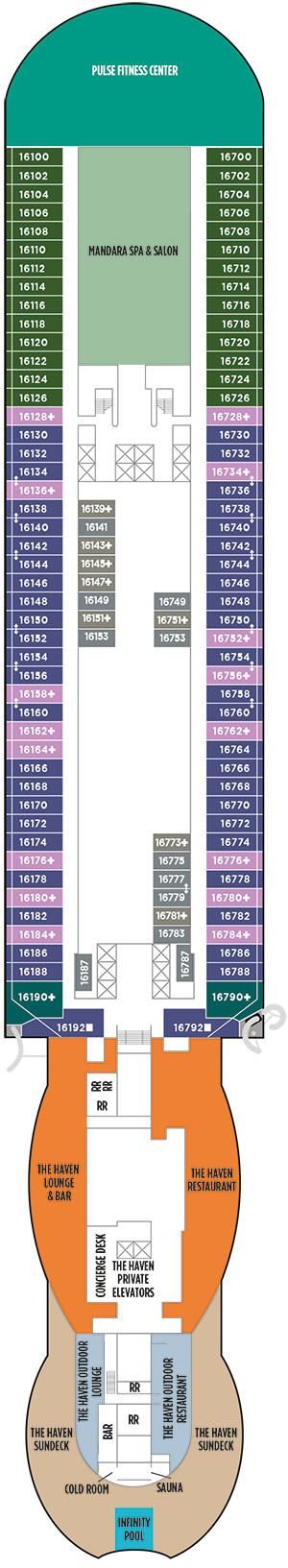 Norwegian Prima Deck plan & cabin plan