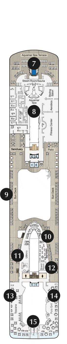 Riviera Deck plan & cabin plan