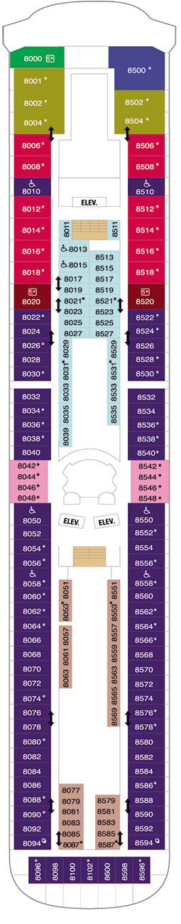 Rhapsody of the Seas Deck plan & cabin plan
