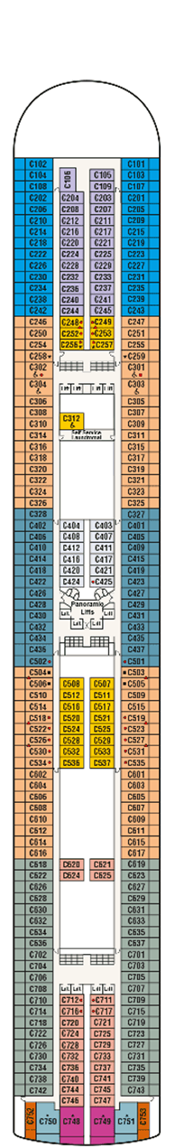 Ruby Princess Deck plan & cabin plan