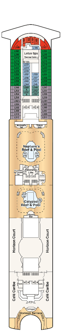 Ruby Princess Deck plan & cabin plan