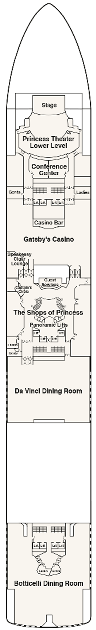 Ruby Princess Deck plan & cabin plan