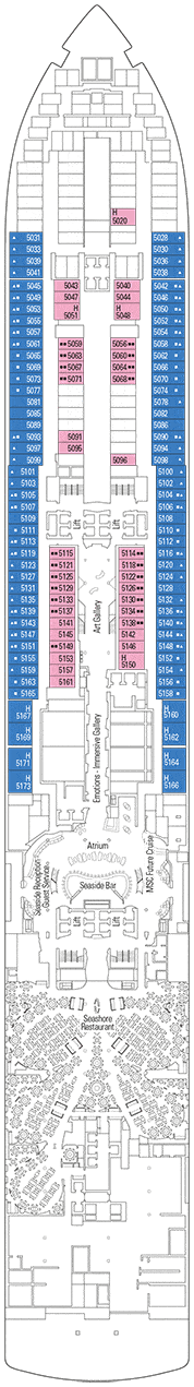MSC Seaside Deck plan & cabin plan