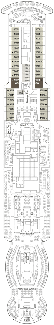 MSC Seaside Deck plan & cabin plan