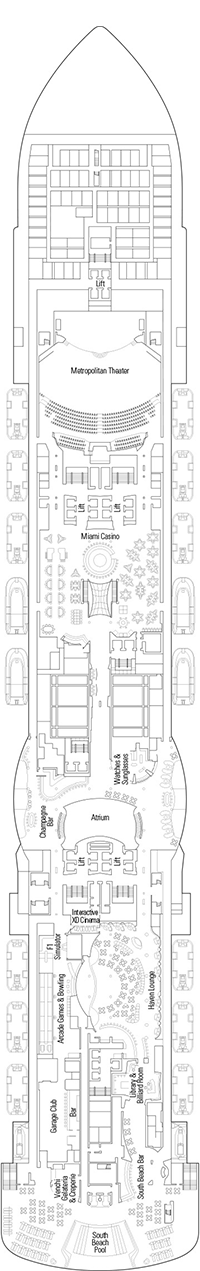 MSC Seaside Deck plan & cabin plan