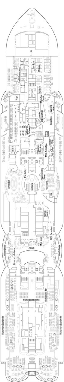 MSC Seaside Deck plan & cabin plan