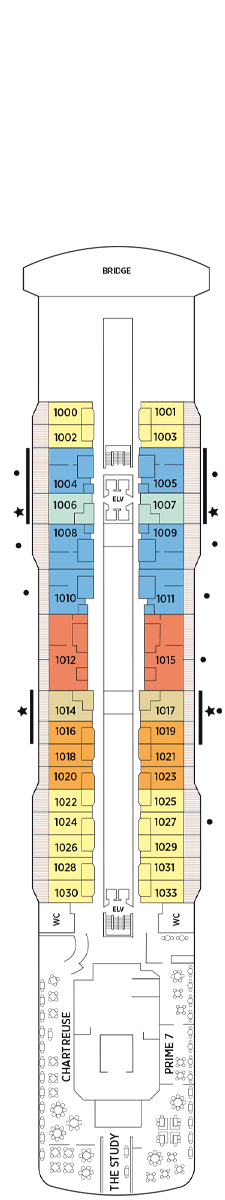Seven Seas Splendor Deck plan & cabin plan