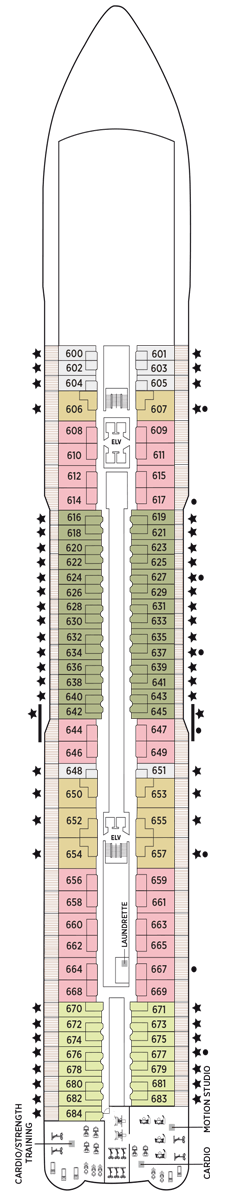 Seven Seas Splendor Deck plan & cabin plan