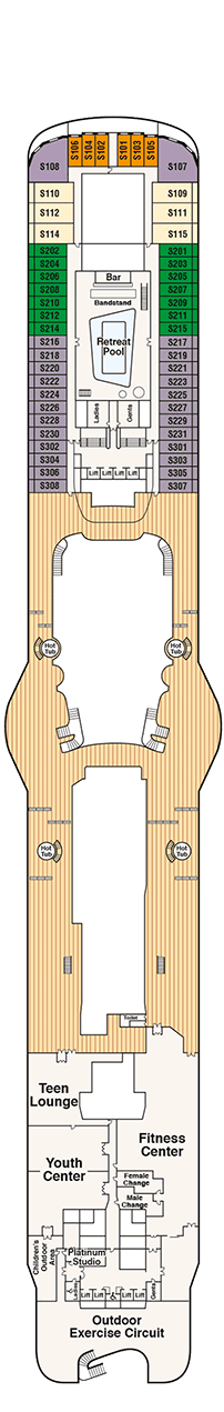 Sky Princess Deck plan & cabin plan