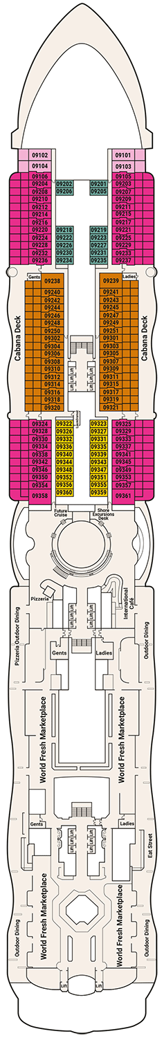 Sun Princess Deck plan & cabin plan