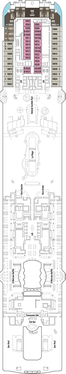 MSC World America Deck plan & cabin plan