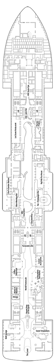 MSC World America Deck plan & cabin plan